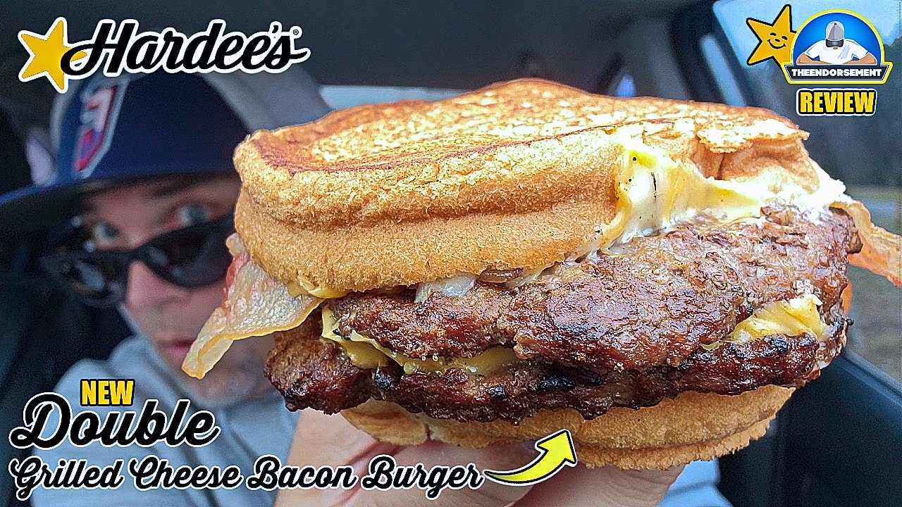 Hardee's® Double Grilled Cheese Bacon Burger Review!🧀🥓🍔 | Their BEST Burger Ever? | theendorsement