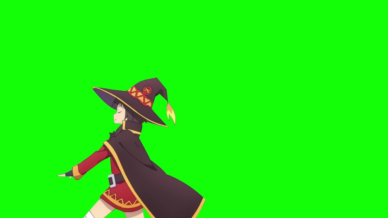 Megumin walking green screen 2