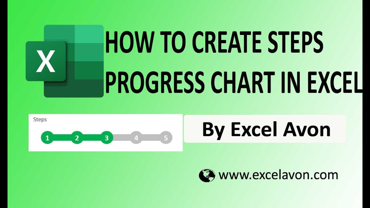 how to create Steps Progress chart in excel
