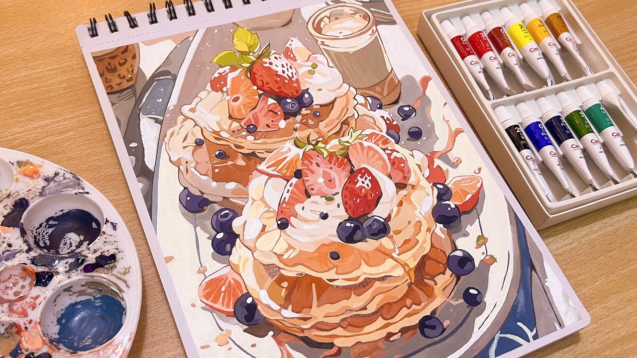 🥞Paint with me || Food art, cozy vibe 🌱