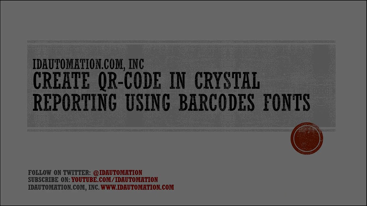 How to Generate QR Code in Crystal Reports using Barcode Fonts