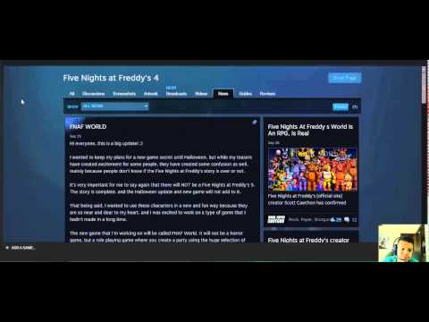 FNAF WORLD ON FNAF NEWS ON STEAM PAGE