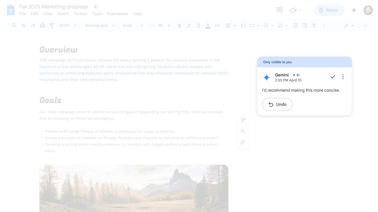 Help me refine in Google Docs