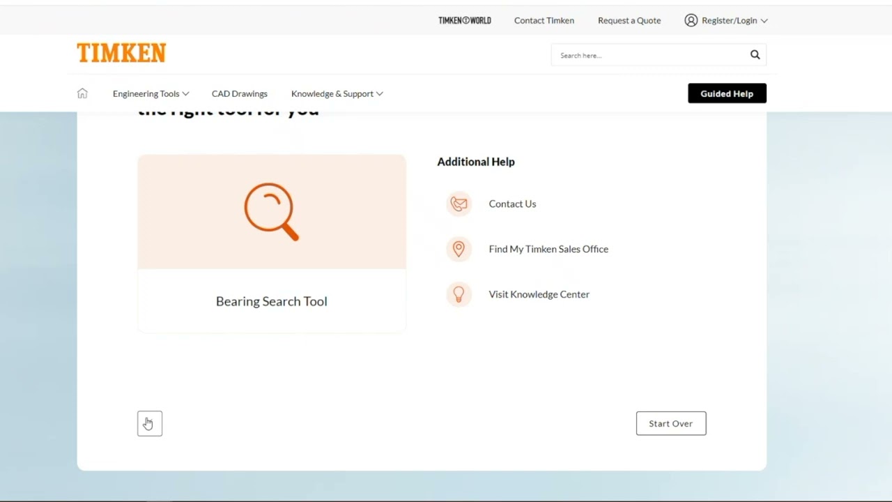 Timken Online Engineering Tools: Guided Help