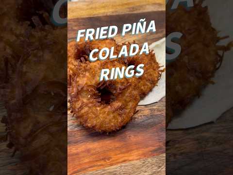 HOW TO MAKE BOOZY FRIED PIÑA COLADA RINGS #cooking