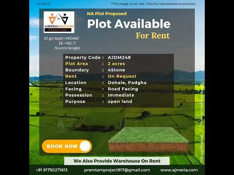 2 Acres Area of Rental Plot Available for Hotel, Garage , scrapyard Purpose at Dohale,Padgha.