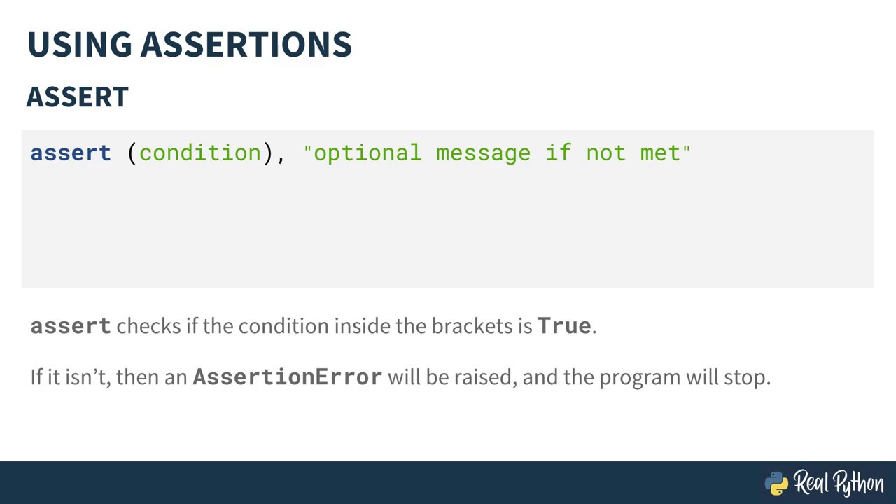 Assertions in Python: How to Use the 