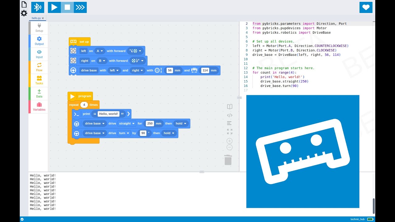 First look at block coding with Pybricks