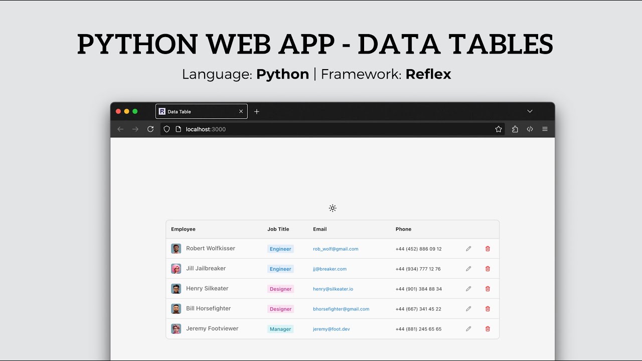 Python Web App UI - Reflex Tutorial