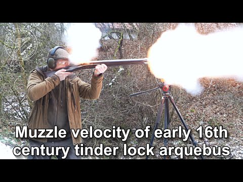 What was the muzzle velocity of an early 16th century arquebus