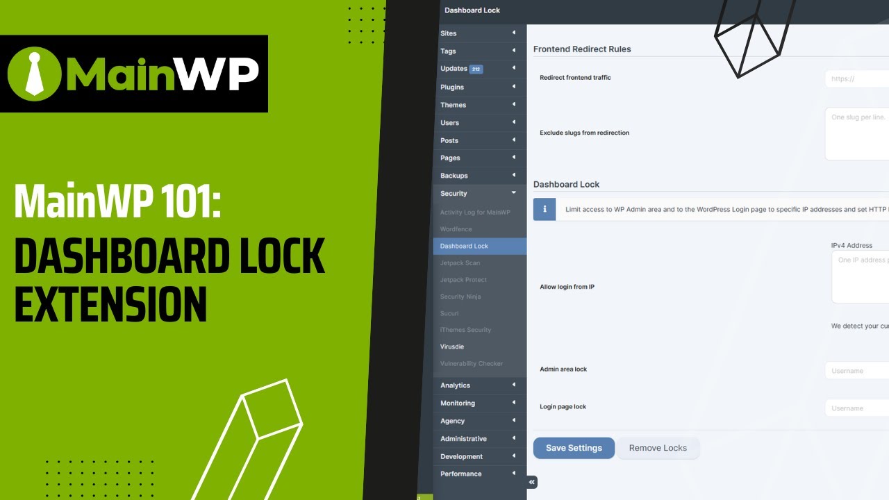 Dashboard Lock extension - MainWP 101