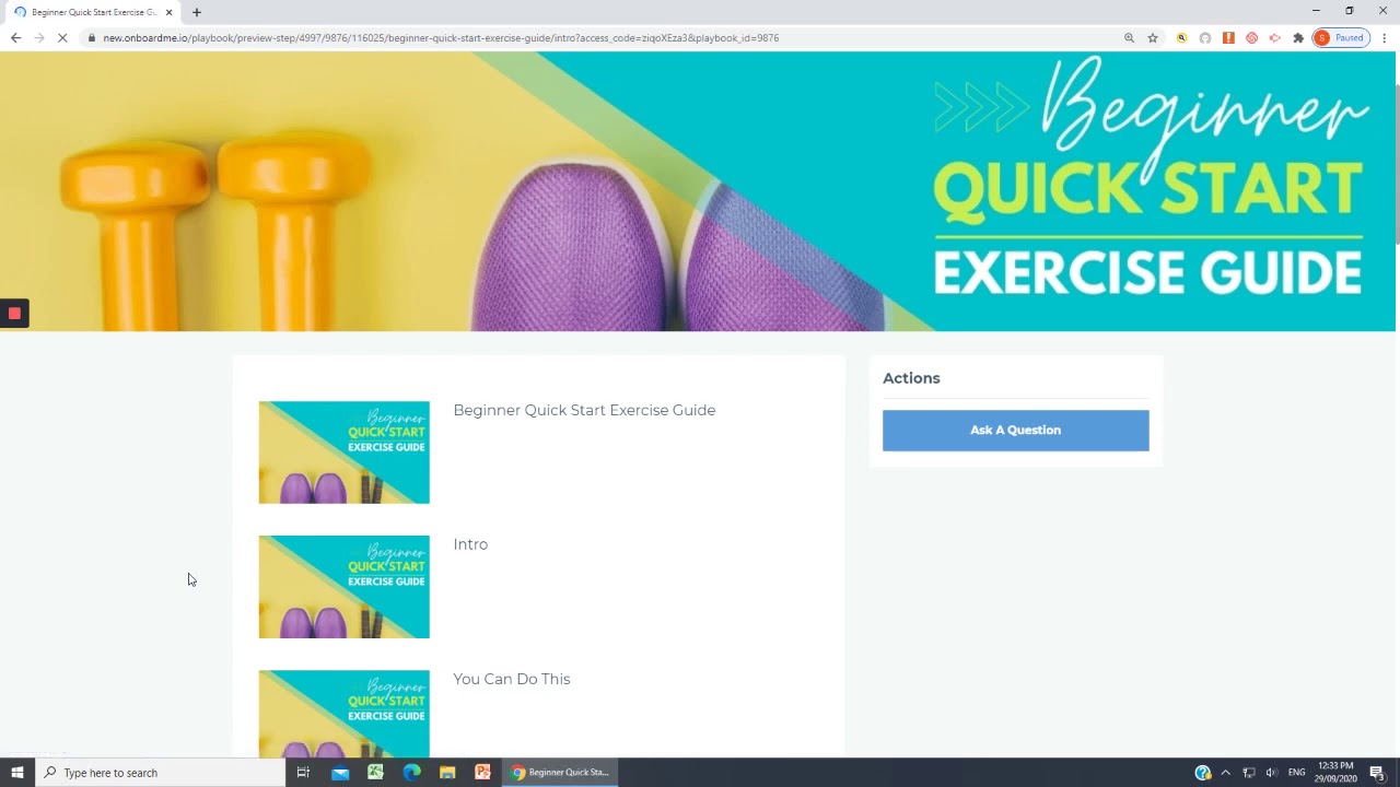 Beginner Quick Start Exercise Guide Preview