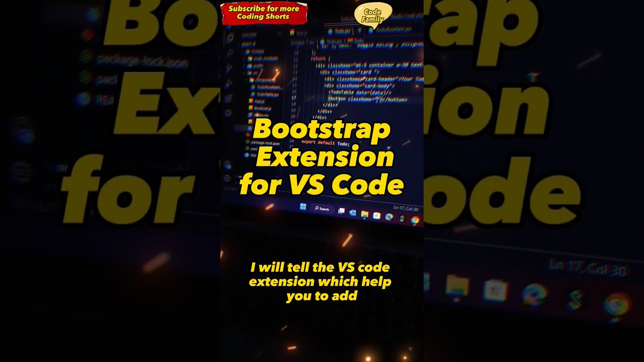 VS code extension for Bootstrap, how to add a vs code extension for Bootstrap