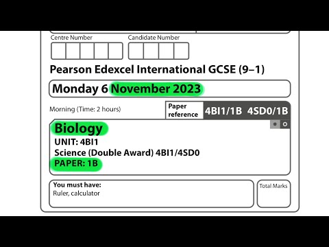 IGCSE | Biology | Paper 1B | November 2023 | Pearson Edexcel