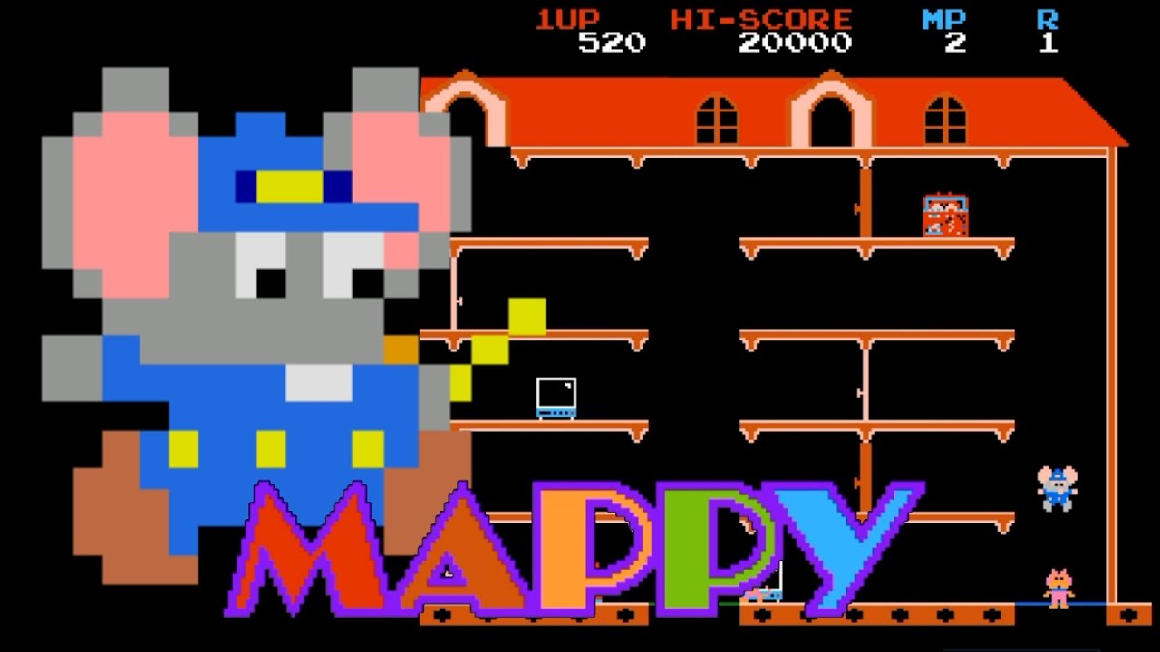 [NES] NES MAPPY gameplay lev 1-13