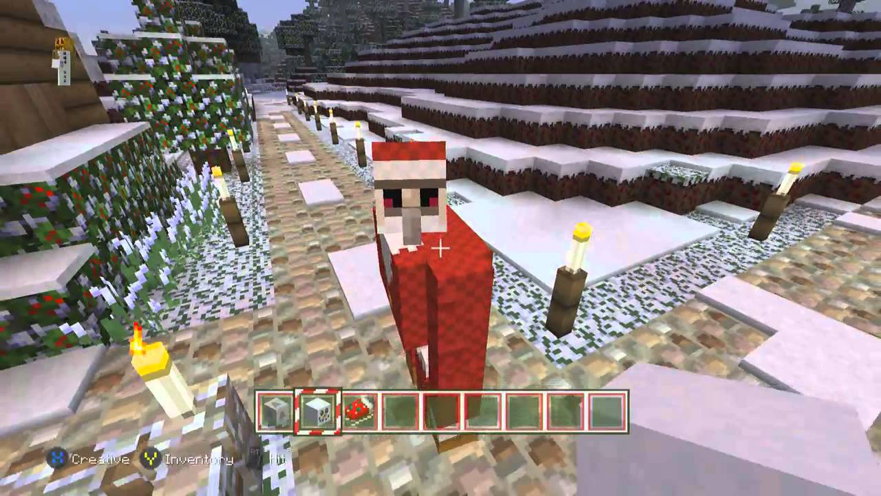 Minecraft Holiday Theme Spawn Santa Iron Golem