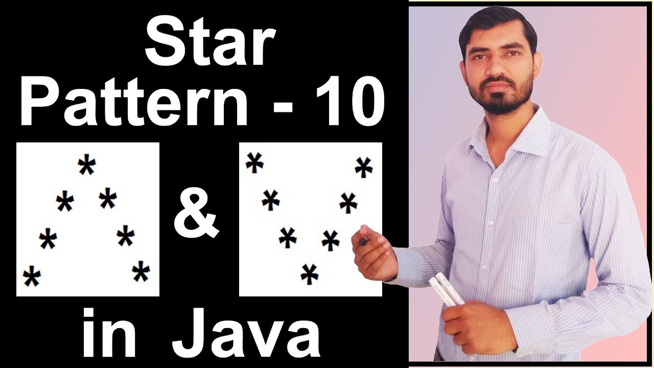 Star Pattern - 10 Program (Logic) in Java by Deepak