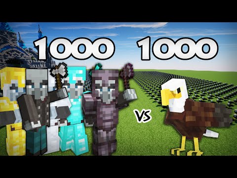 1000 Vindicator Vs 1000 Bald Eagle | Minecraft