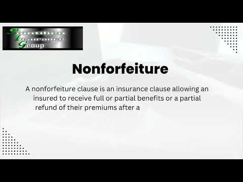 SIG - Life Insurance Definitions - Nonforfeiture