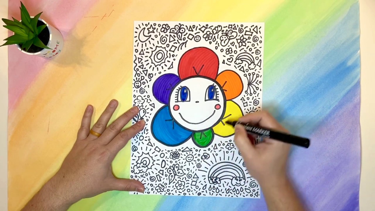 Doodle Spring Flower - Elementary Art Lesson