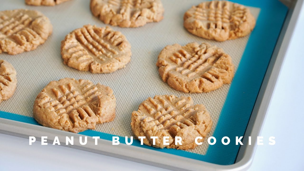 3-Ingredient No Flour Peanut Butter Cookies