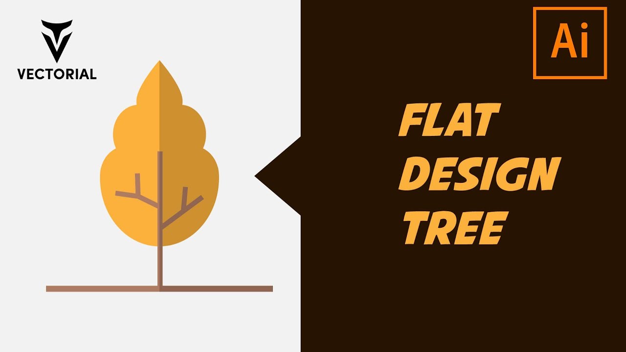 How to draw a Flat design Tree in Adobe Illustrator