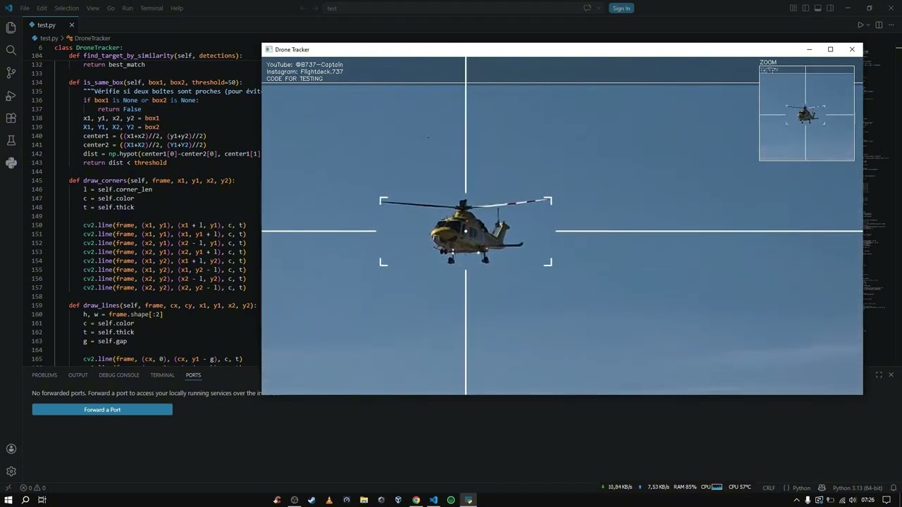 🚀 Real-Time UAV / Aircraft Tracking System (Python) 🛰️