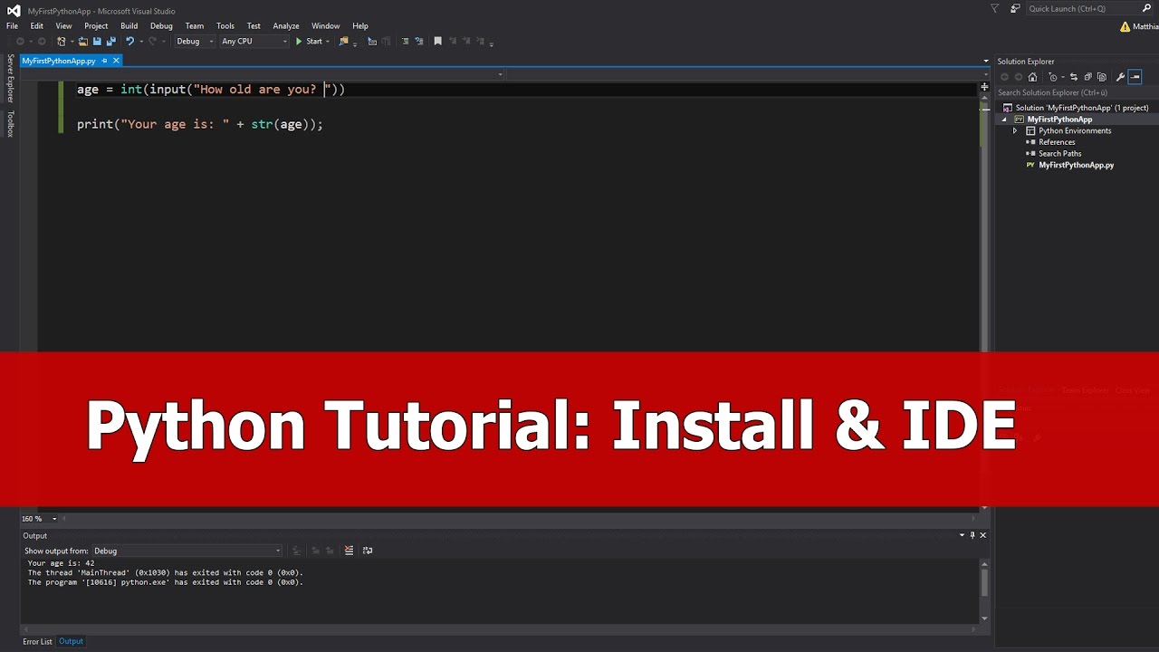 Python Tutorial for Beginners: Install for Visual Studio 2015