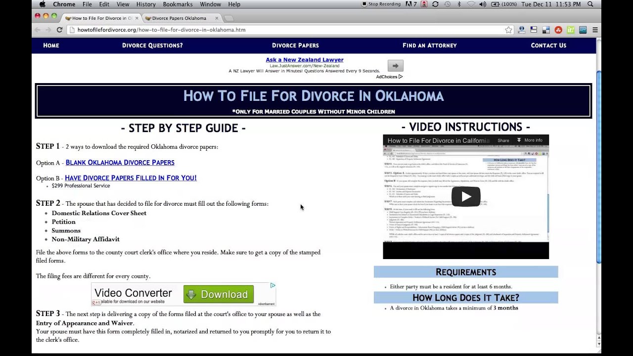 Free Oklahoma Divorce Papers and Forms
