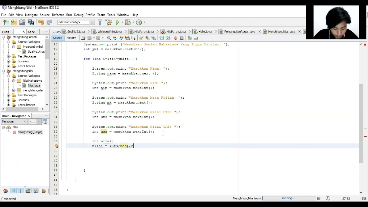 TUGAS AKHIR, PROGRAM MENGHITUNG NILAI MAHASISWA JAVA PBO