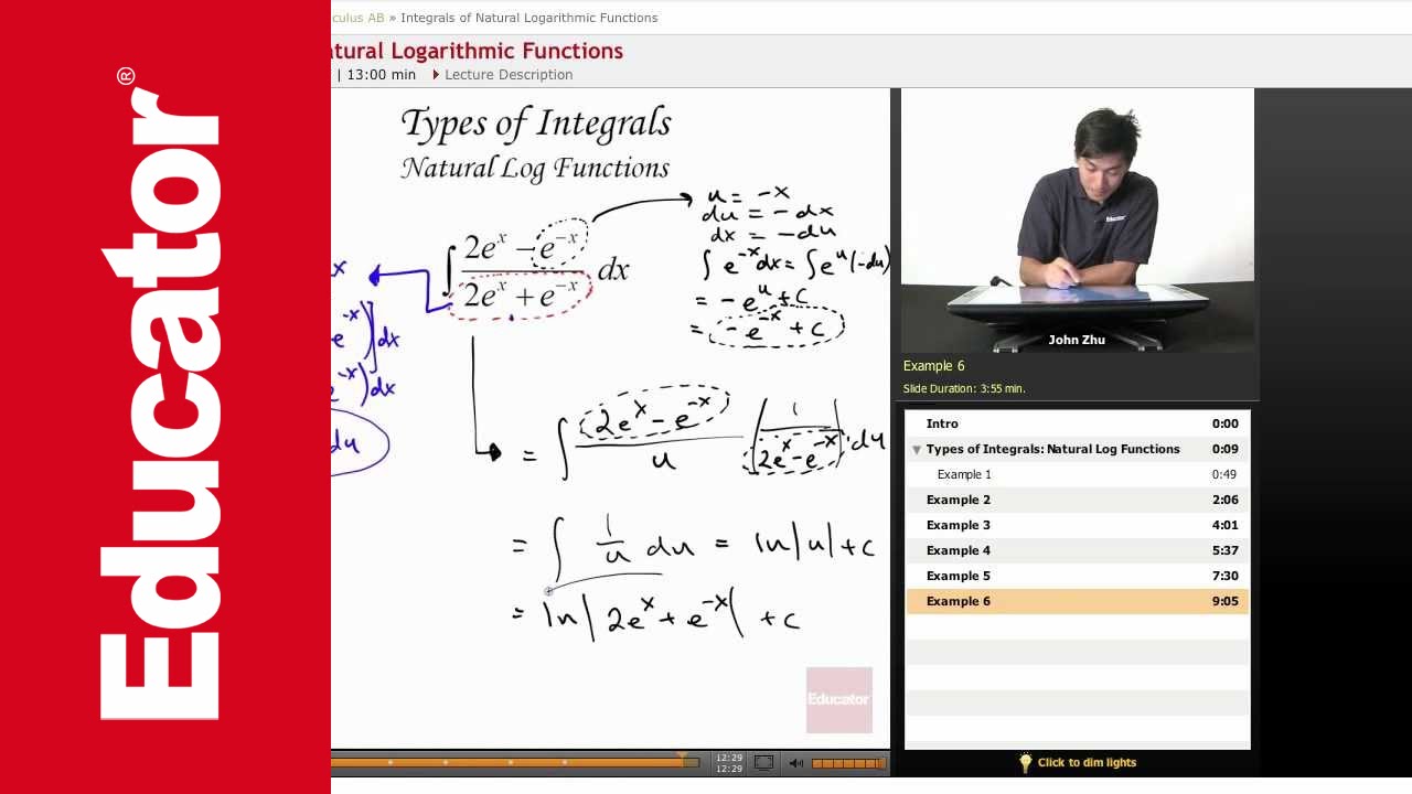 AP Calculus AB: Integrals of Natural Logarithmic Functions