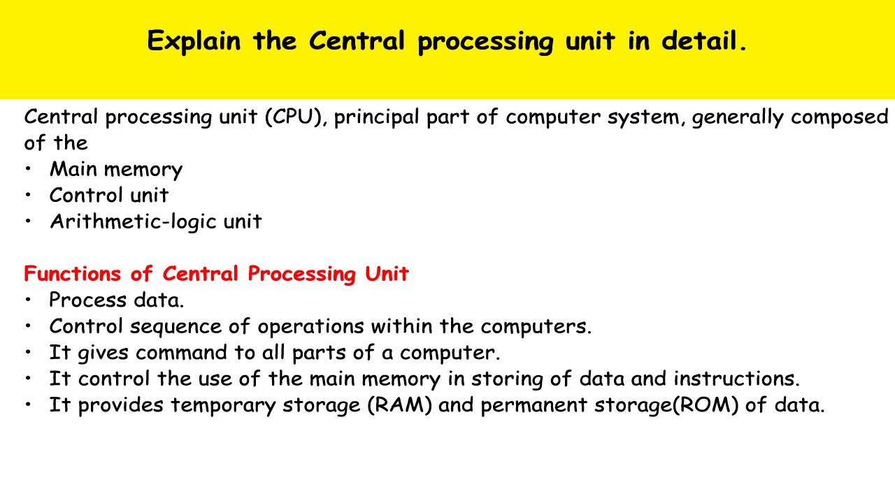 Central Processing Unit | Unit - 1 | PPS Important Questions 2021 | JNTUH | R-18 |