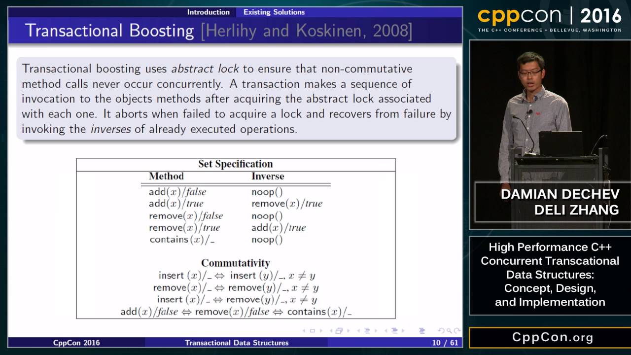 CppCon 2016: D. Dechev & D. Zhang  “High Performance C++ Concurrent Transactional Data Structures
