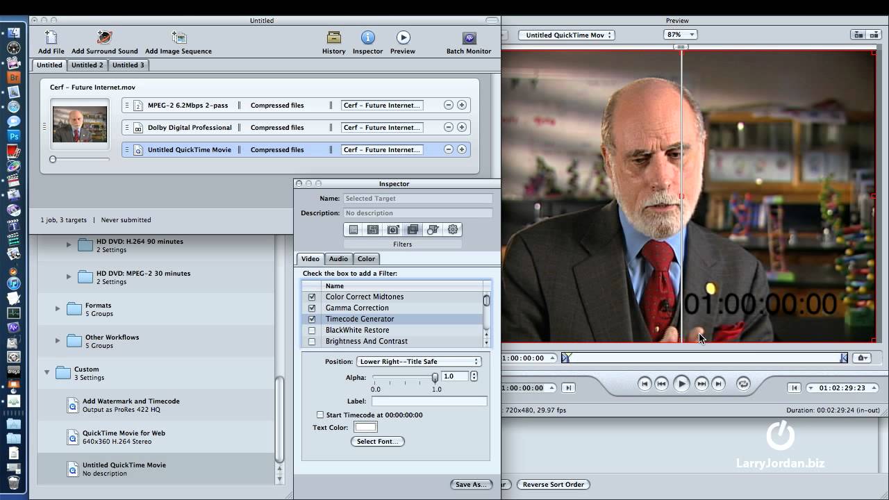 Timecode Displayed on DVD - Final Cut Pro tutorial micro