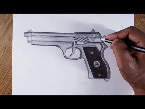 Pistol drawing/How to draw gun step by step so easy