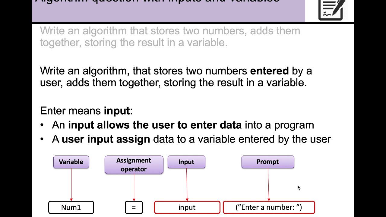 Programming Techniques - Variables Assignments Inputs