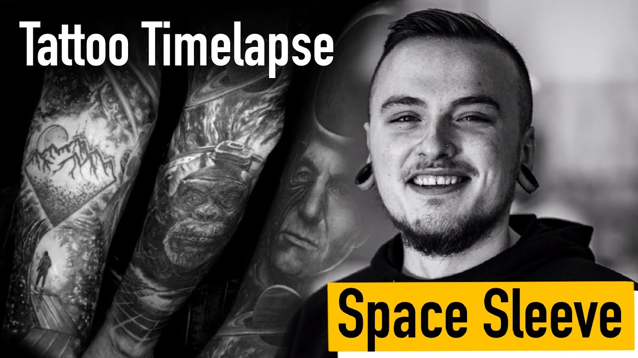 Finishing a Sleeve Tattoo | Space Sleeve Tattoo Timelapse (2021)