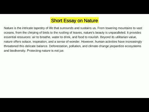 Short Essay on Nature