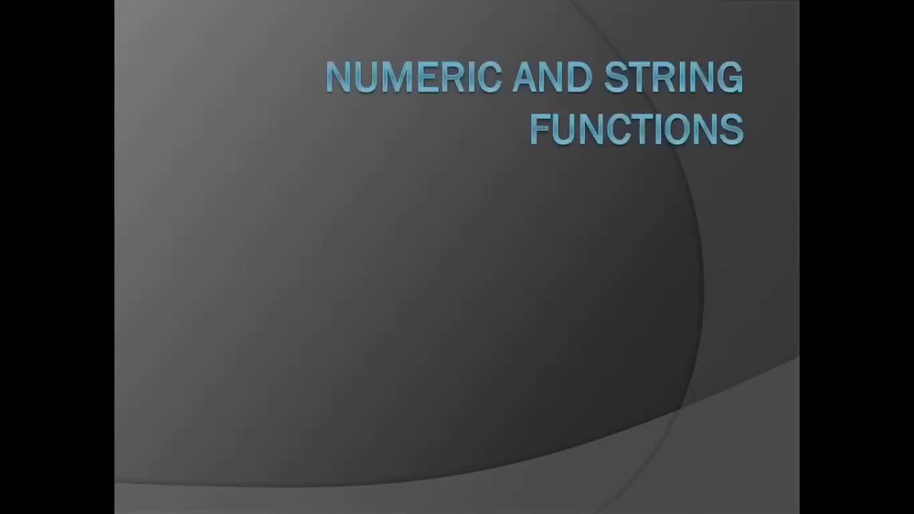 10 Computer Numeric and String Functions