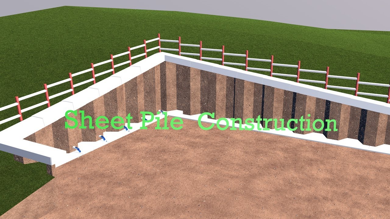 Carrying out Sheet pile wall construction