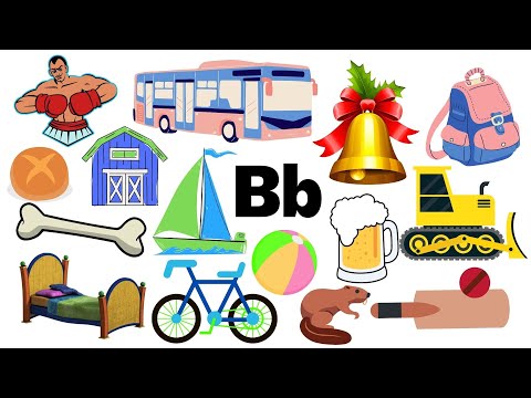 B Letter Word Things Names - Word That Start With (B) Letter Word - Learn For Childrens (Edu Kids)