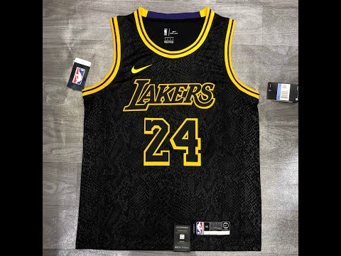 NBA Lakers JERSEY round neck black snake print Kobe