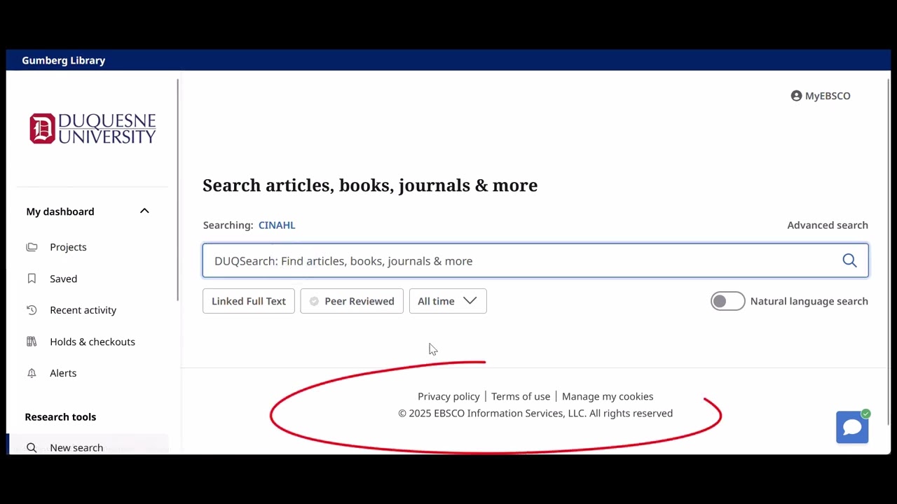 CINAHL Basic Tutorial Video