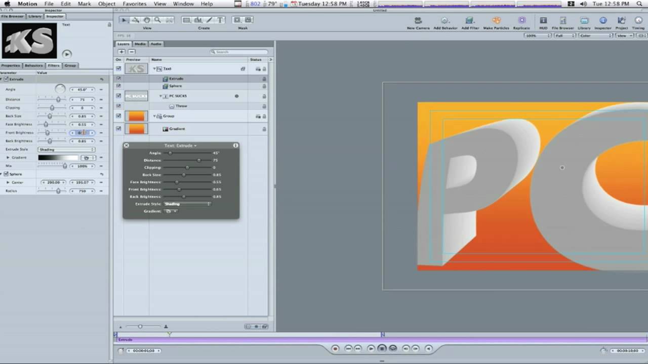 Motion 3 Tutorial: 3D Text