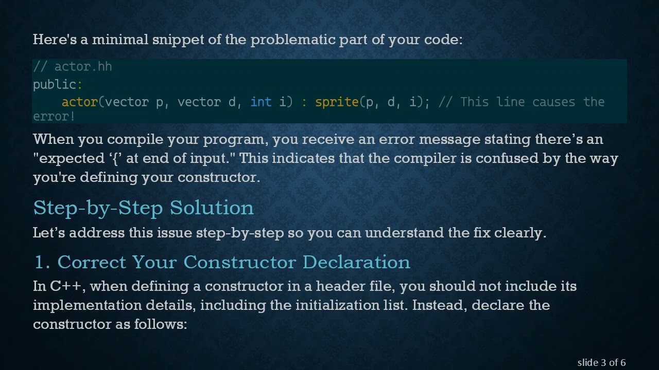 How to Fix C+ +  Derived Class Constructor Errors with Base Class Initialization