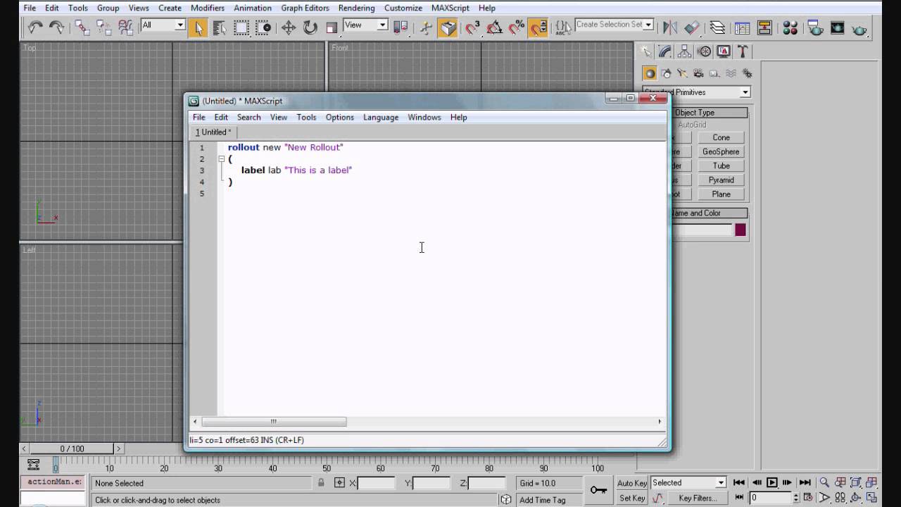 MaxScript tutorial 1