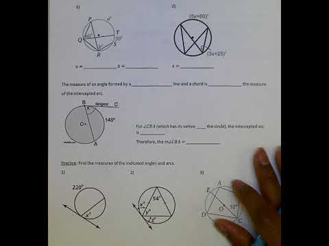 Geometry Chapter 10 Lesson 5: Inscribed Angles