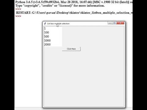 Python: tkinter listbox multiple selection with exception handling