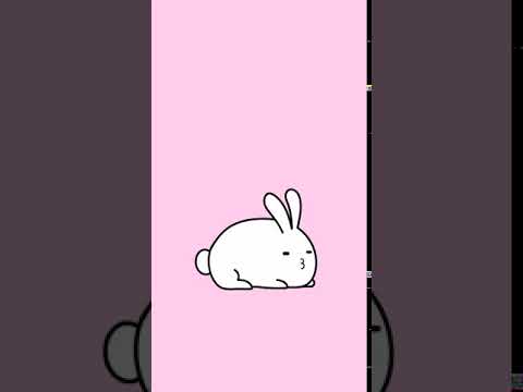 Autumn pink cute rabbit animated Animated