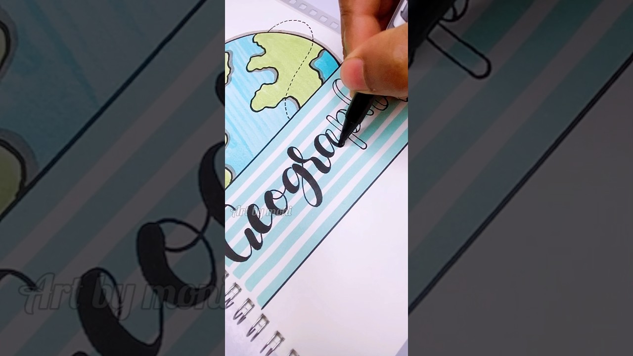 Geography cover page design idea 📒#shorts #youtubeshorts #geography